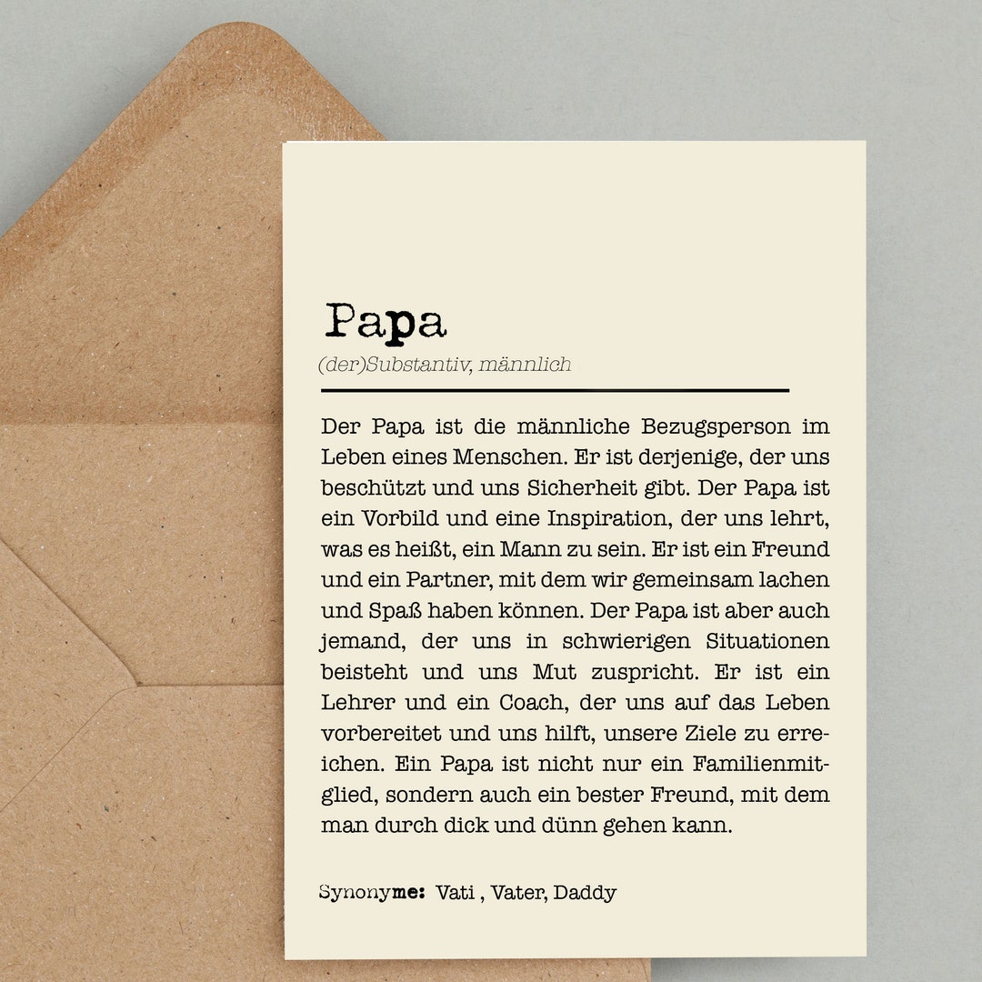 Card DAD Definition Card Father's Day Card Personalized Duden Birthday ...