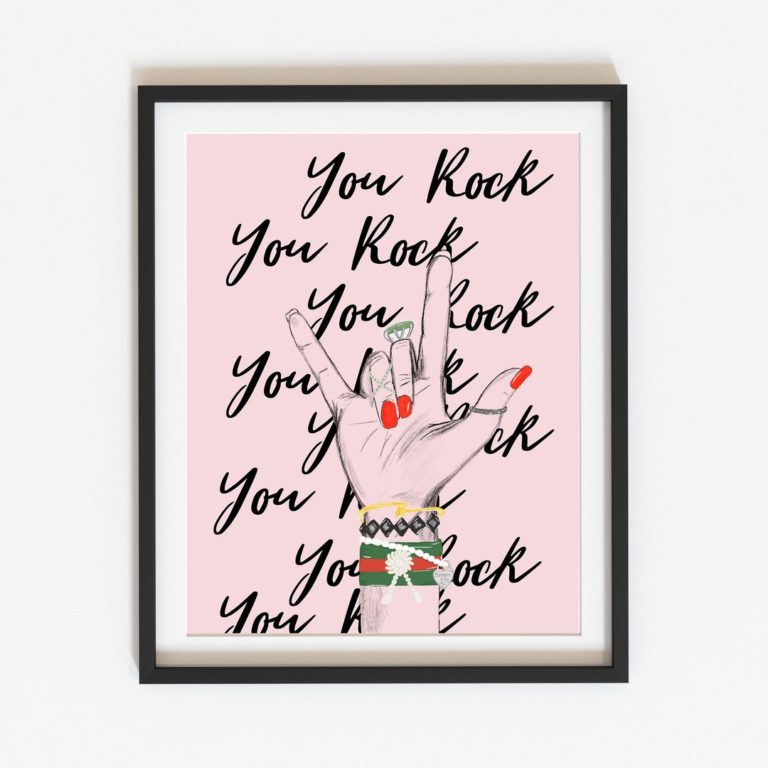 Poster you Rock Art Print Picture Mural for Strong Women Gift for Best ...