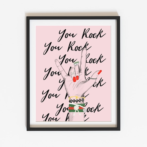 Poster you Rock Art Print Picture Mural for - Etsy
