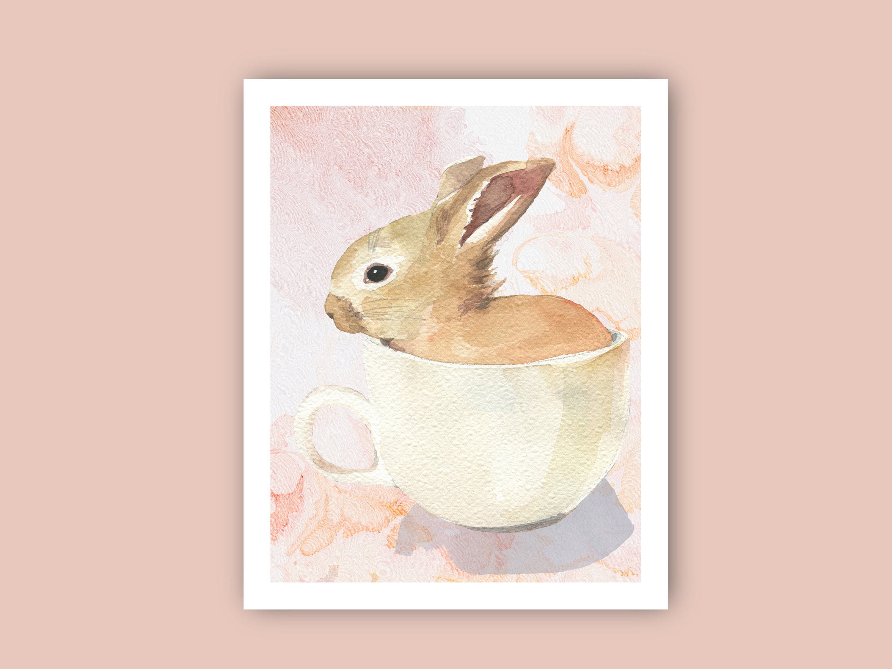 Spring Bunnies Nursery Prints, Set of 4 Prints, Watercolor Rabbit ...