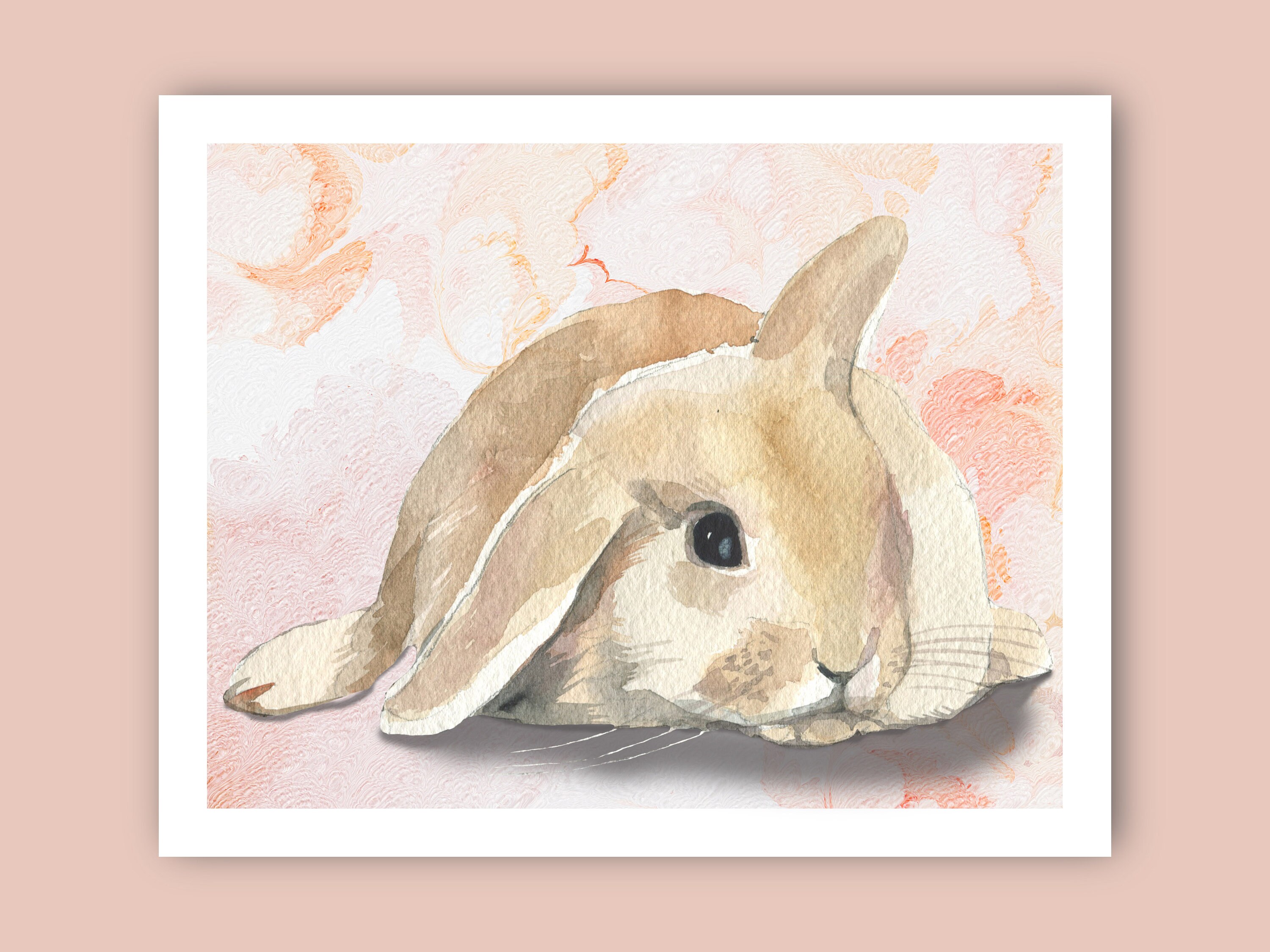 Spring Bunnies Nursery Prints, Set of 4 Prints, Watercolor Rabbit ...