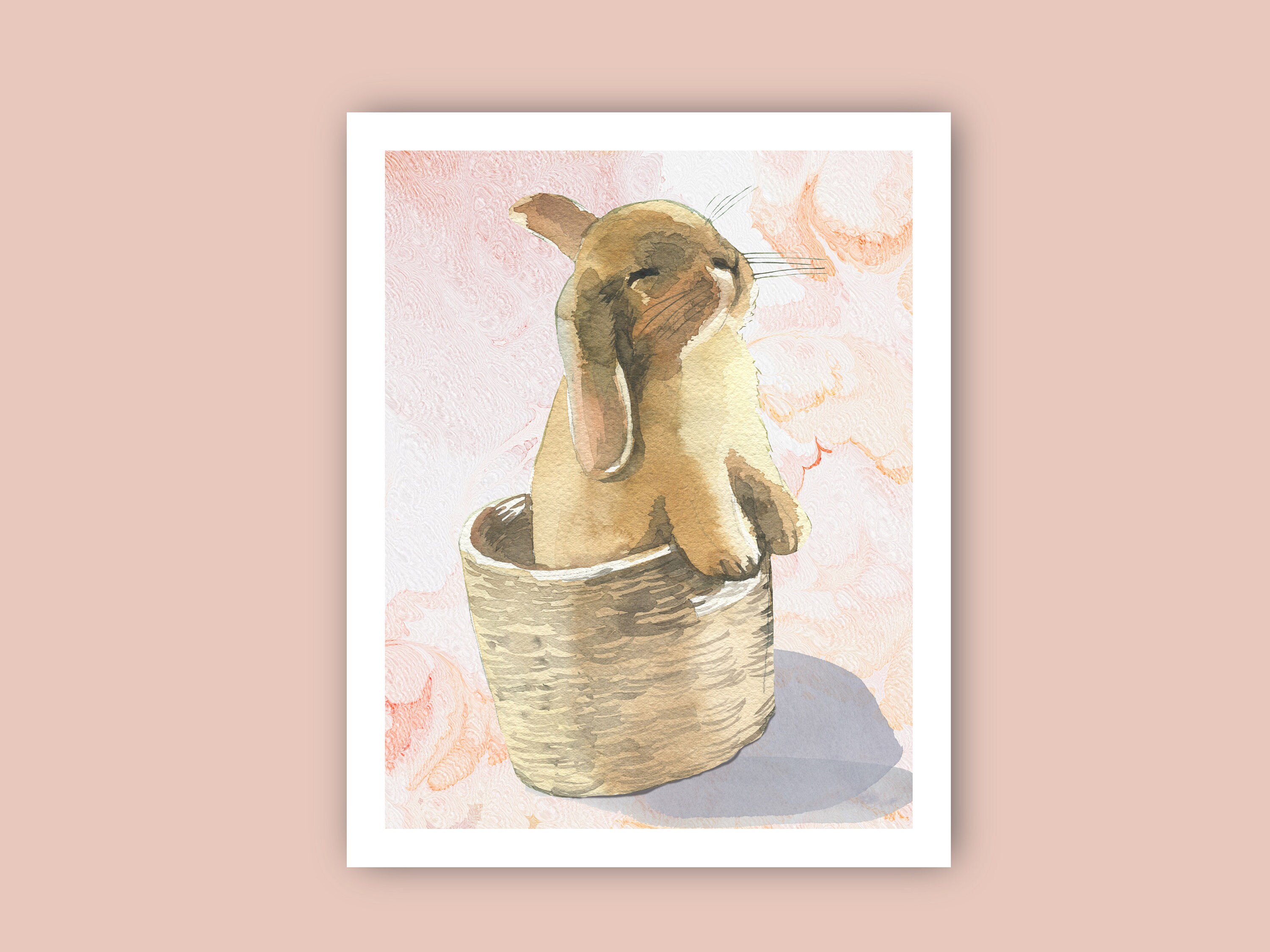 Spring Bunnies Nursery Prints, Set of 4 Prints, Watercolor Rabbit ...