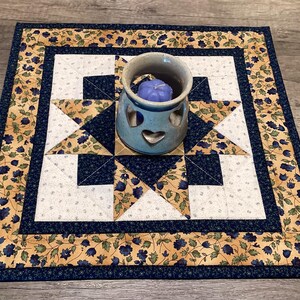 Navy and Gold Ohio Star Candle Mat - Etsy