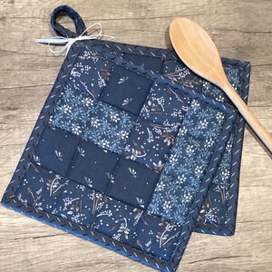 Blue Patchwork Hot Pads, Set of 2 - Etsy
