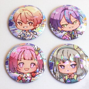 Project Sekai Holographic Chibi Button Pins 1.7"/44 Mm | NEW!!! More ...