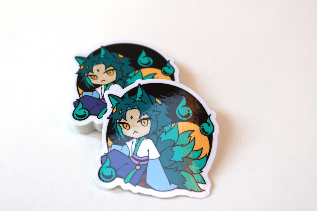 Genshin Fox Spirit AU Xiao 2 Glossy Sticker - Etsy