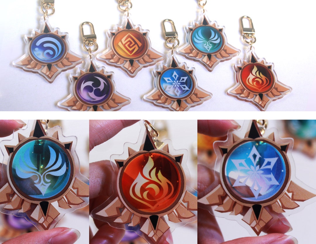 Genshin Mondstadt Vision Semi-translucent Acrylic Charm; Genshin Impact ...