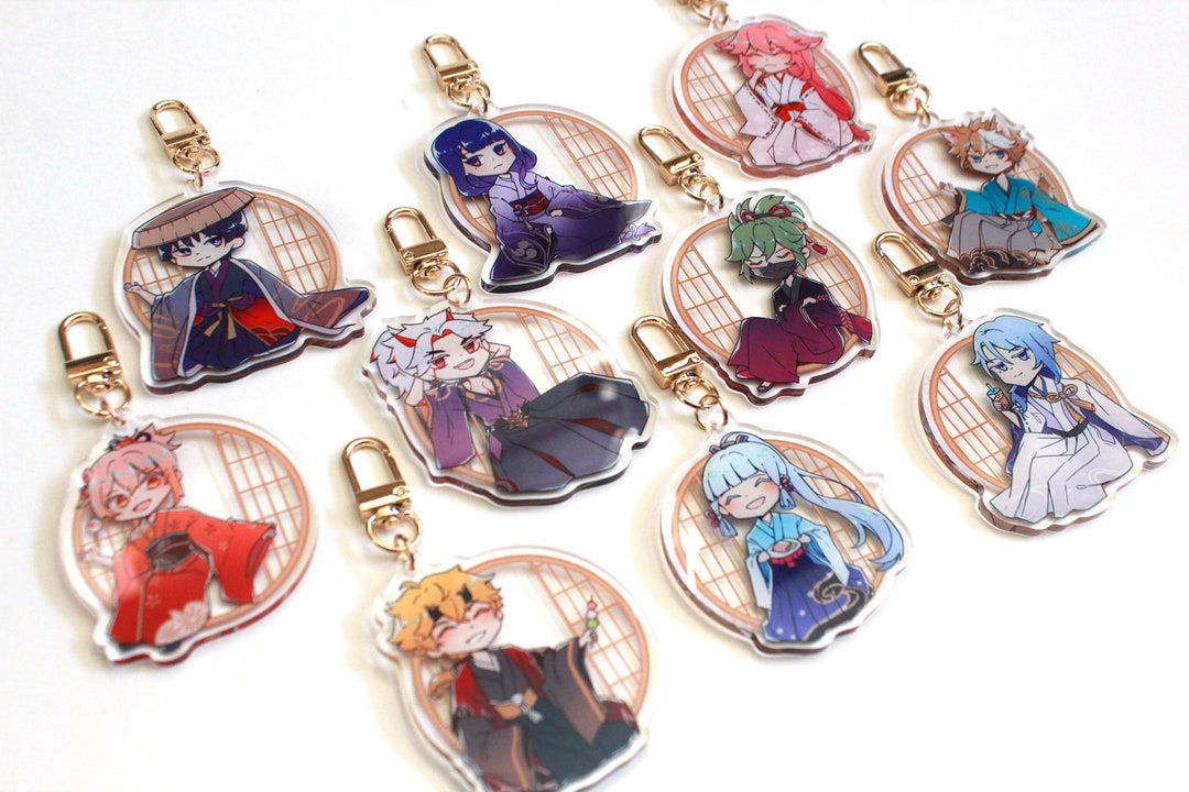 Genshin Inazuma Kimono/yukata Traditional Clothing Clear Acrylic Charms ...