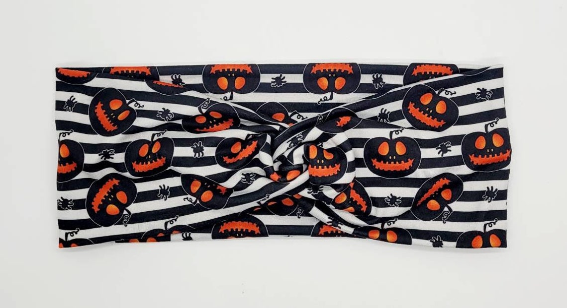 Halloween Headbands Pumpkin Headband Spiders Boho Twist - Etsy