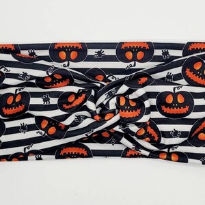 Halloween Headbands, Pumpkin Headband, Spiders, Boho Twist Headband ...
