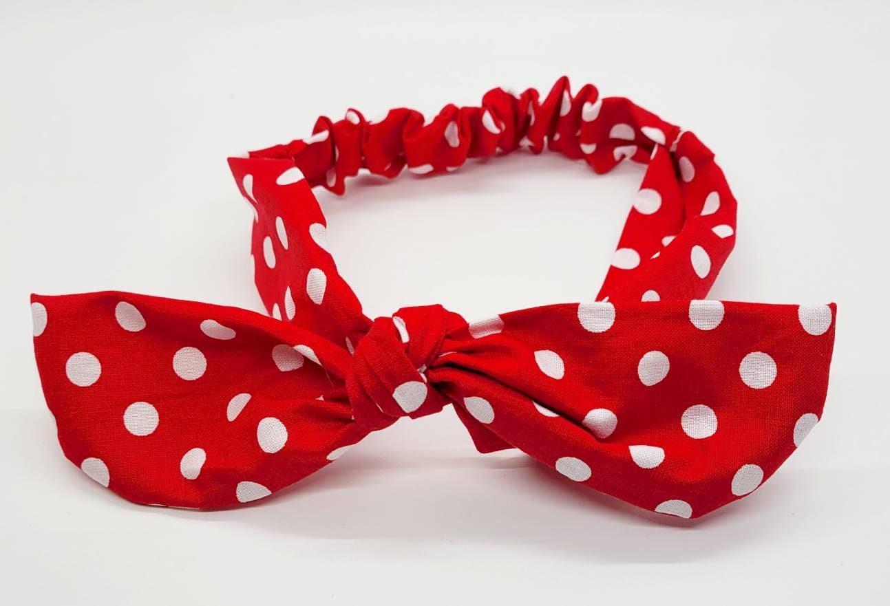 Polka Dot Headband Tie Headband Bow Headband Christmas - Etsy