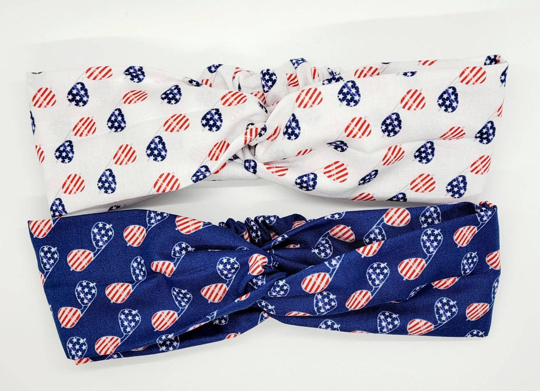 July 4th Headband, Memorial Day Headband, Boho Twist Headband, Knot ...