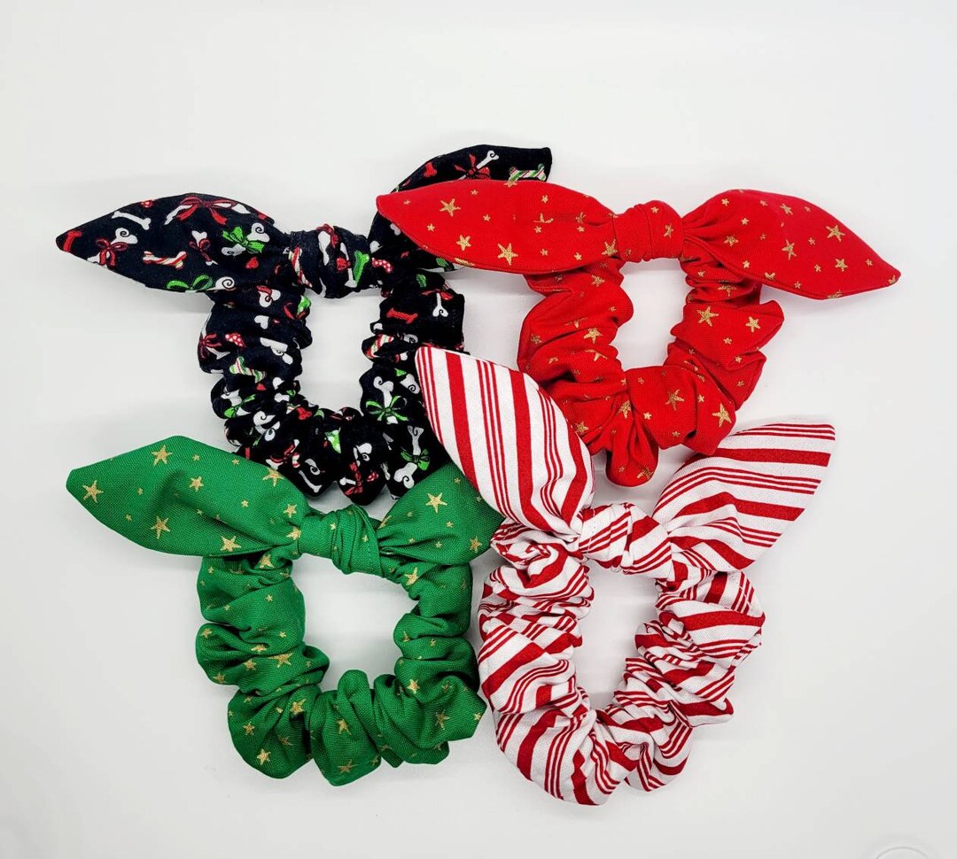Christmas Scrunchies, Hair Scrunchies, Bow Scrunchies, Holiday ...
