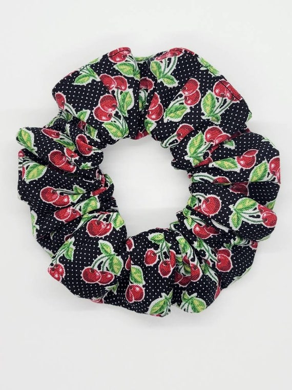 90s Hair Scrunchie Cherry Scrunchie Cherries Handmade - Etsy