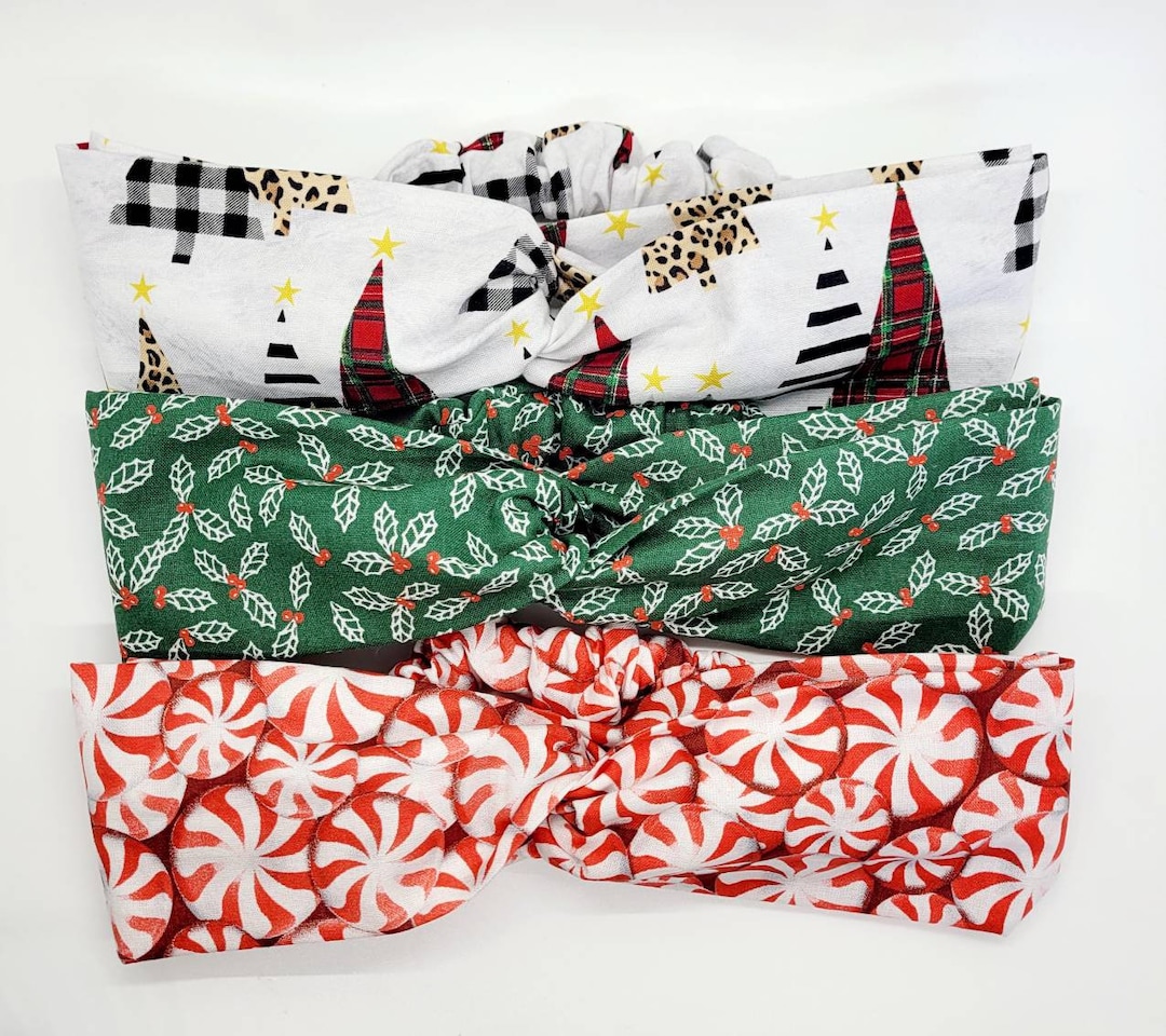 Adult Christmas Headband, Holiday Headband, Christmas Trees, Peppermint ...
