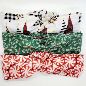 Adult Christmas Headband, Holiday Headband, Christmas Trees, Peppermint ...