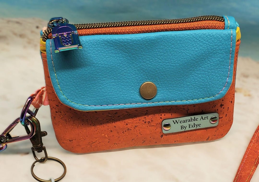 Mini ID Wallet W/zip Pocket, Credit Card Snap Pocket, + Remove Lanyard ...