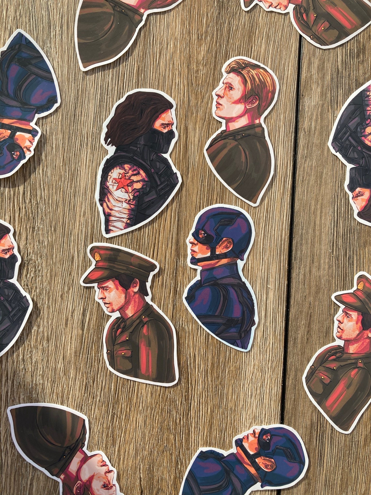 Vinyl Sticker Set Stucky Fanart Steve Rogers, Bucky Barnes, Winter ...