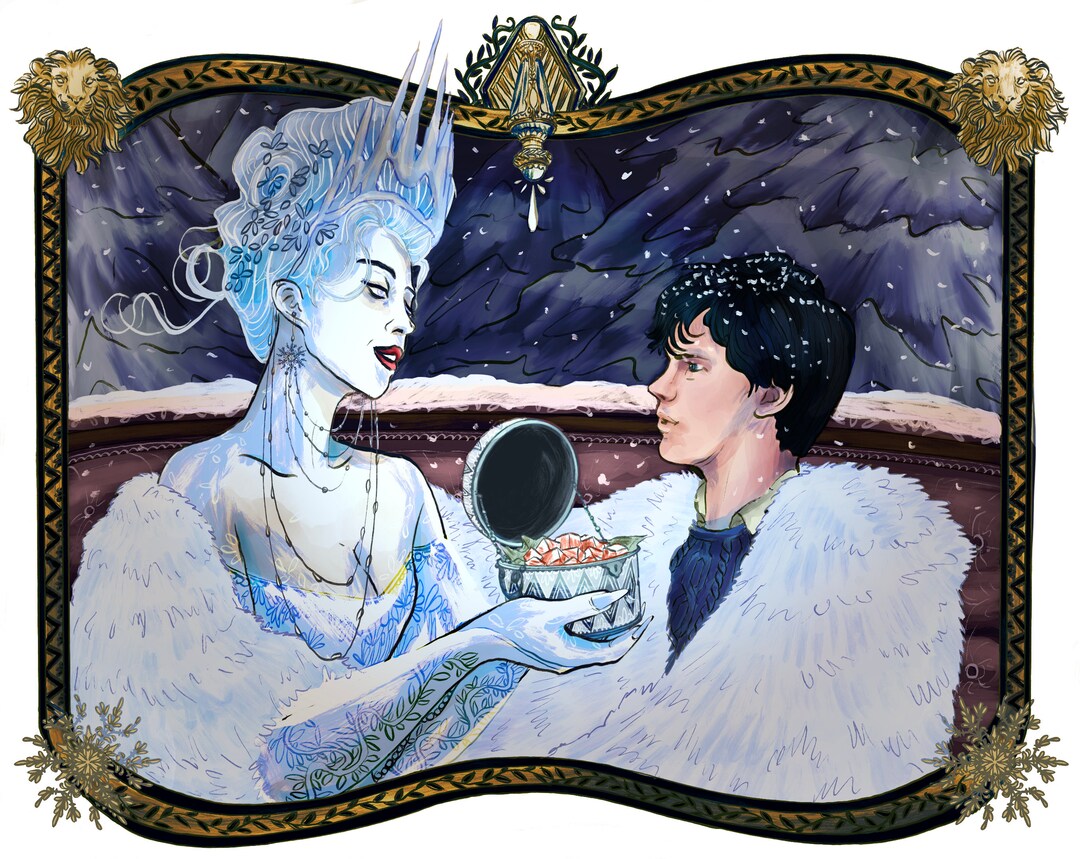 Turkish Delight Book Illustration the White Witch, Jadis, and Edmund ...