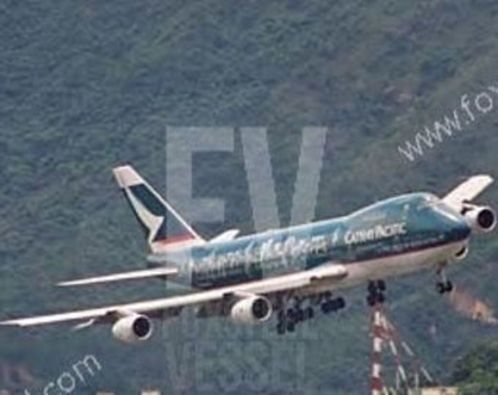 Cathay Pacific, Checker Board, Airplane Photo Print, Kai Tak Airport ...