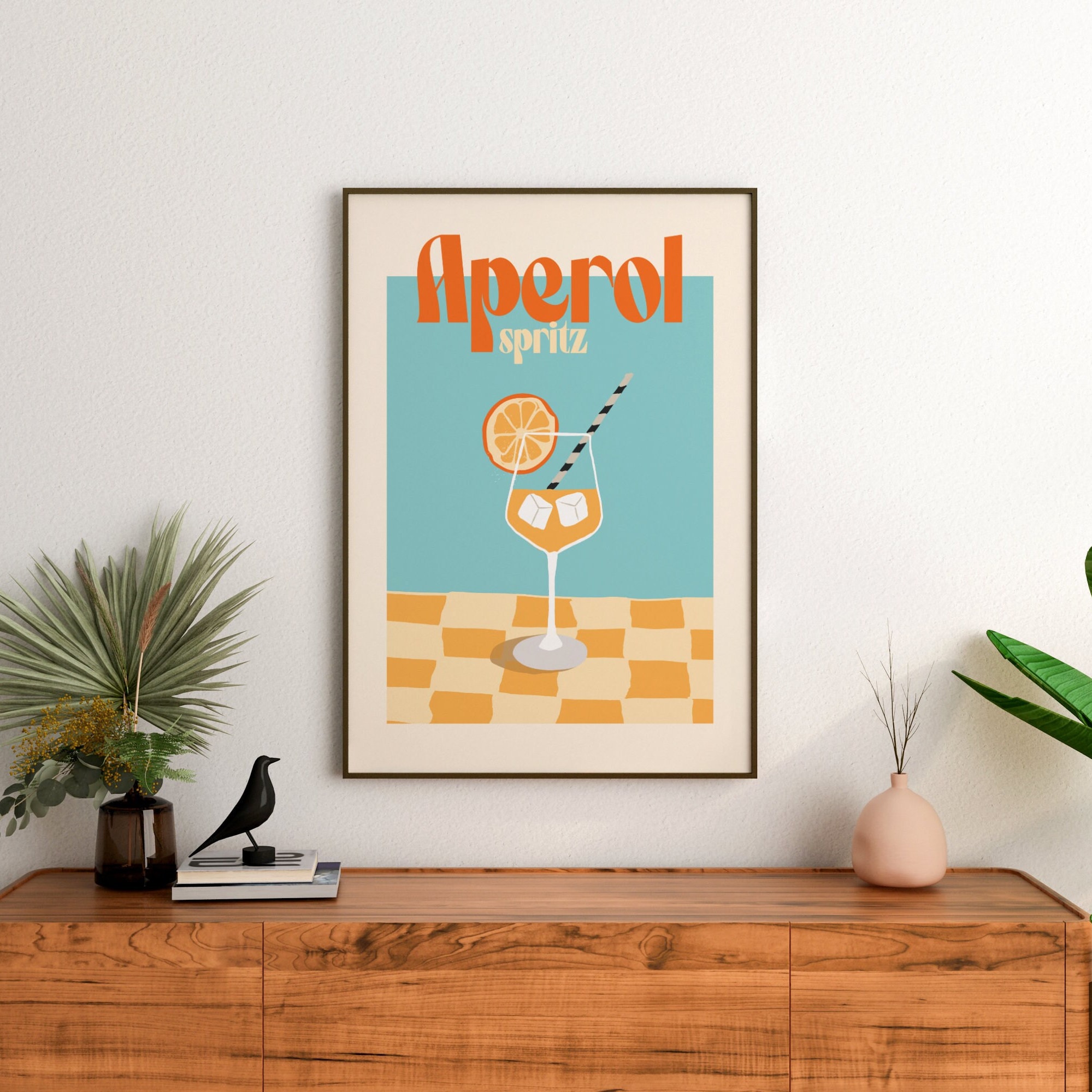 Aperol Spritz Cocktail Print | Sunset | Garden/kitchen Bar | Man Cave ...