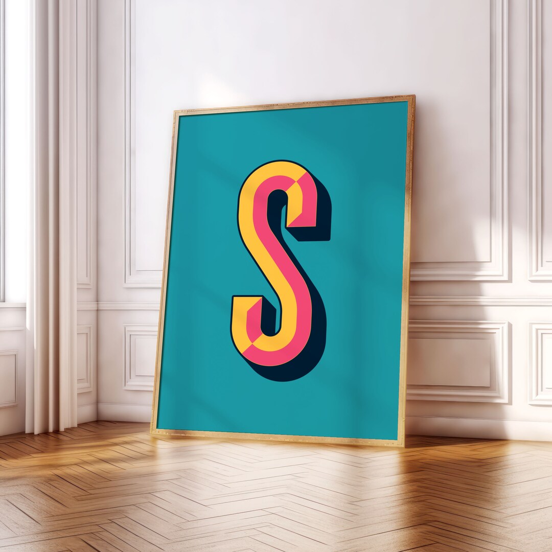 Custom Letter Print | Modern Bold Font | Personalised Alphabet Print ...