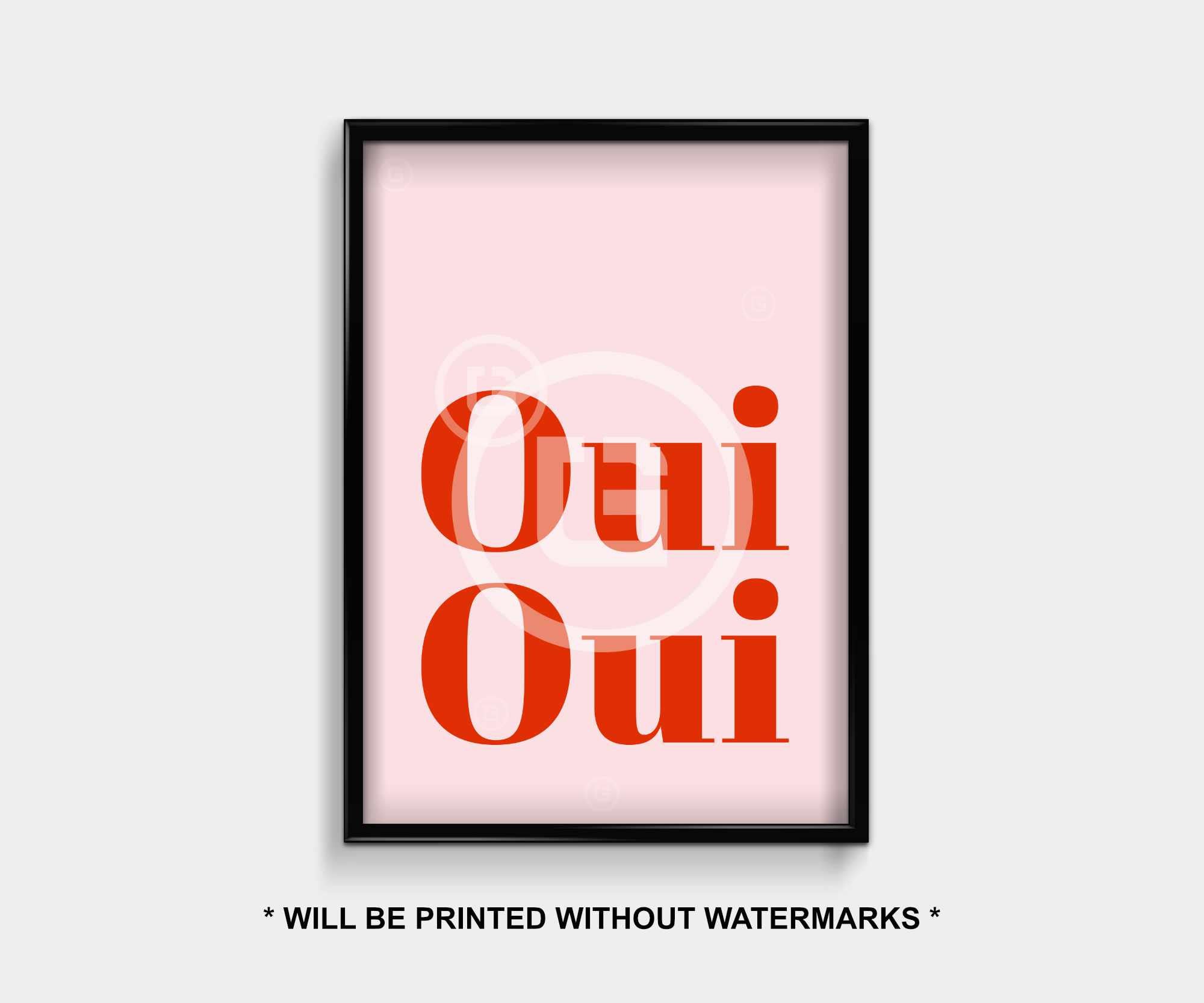 Minimalist 'oui Oui' Poster Print Francophile Home - Etsy UK
