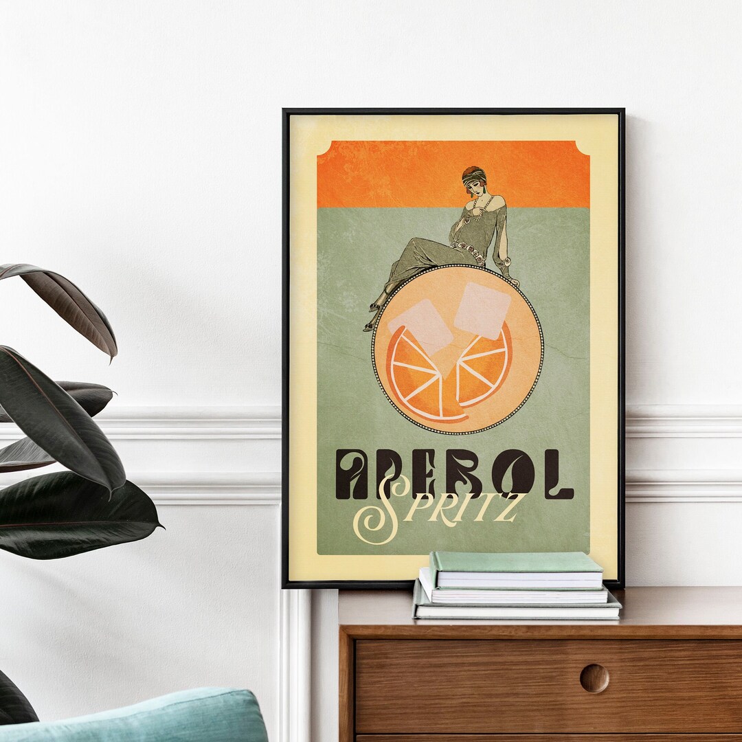 Aperol Spritz Cocktail Print Alcohol Garden/kitchen Bar Man Cave ...