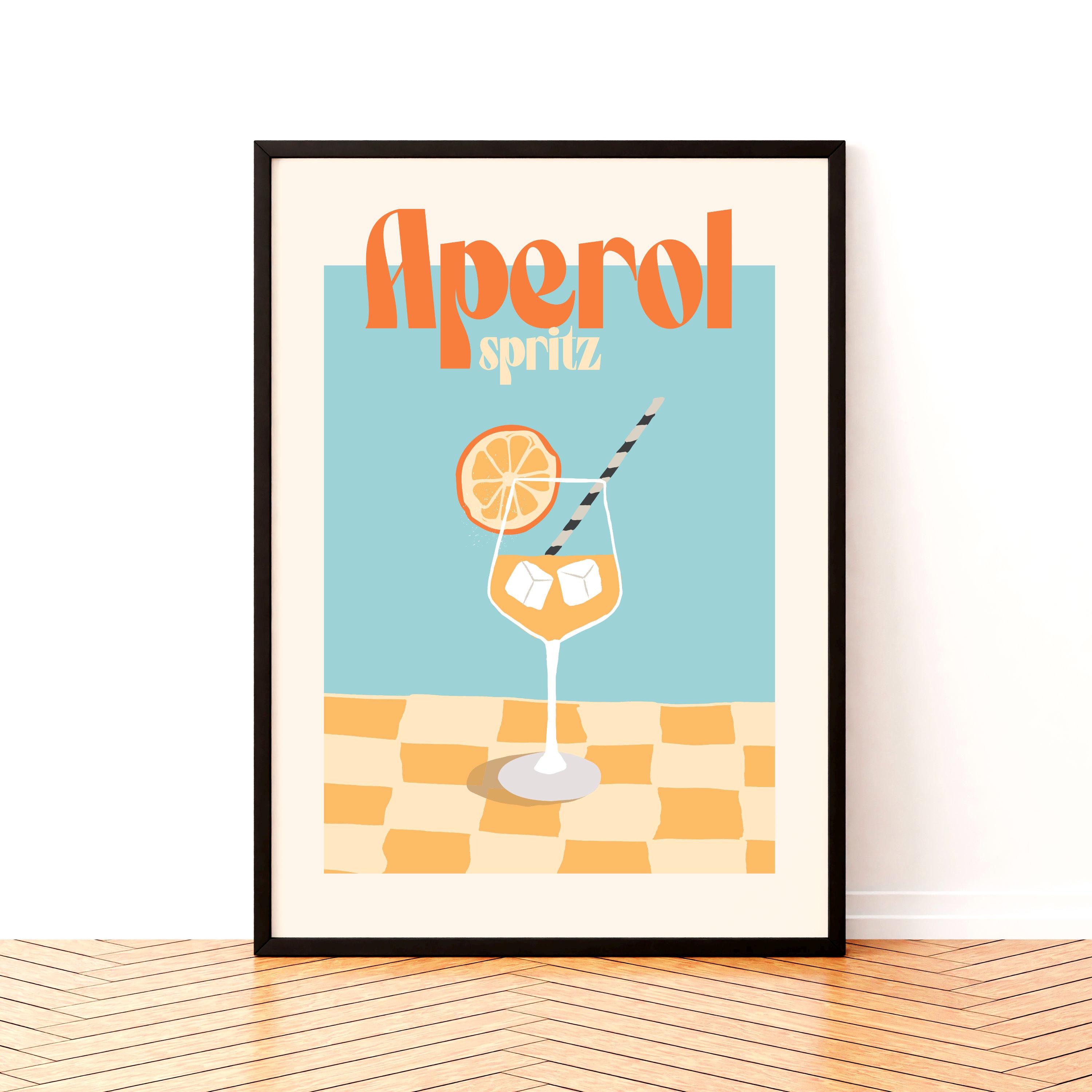 Aperol Spritz Cocktail Print | Sunset | Garden/kitchen Bar | Man Cave ...
