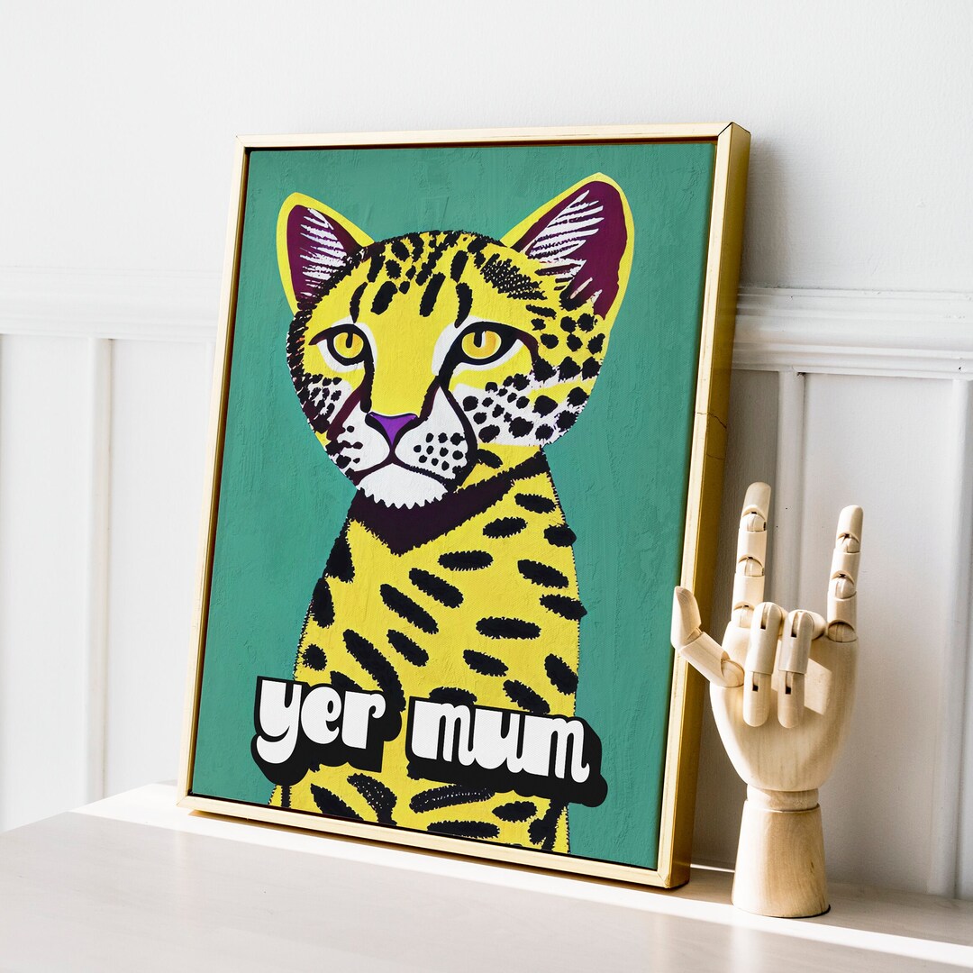 Lustiger Gepard Poster Print Wildtiere Dschungel Tier Grün Galerie-Wand ...