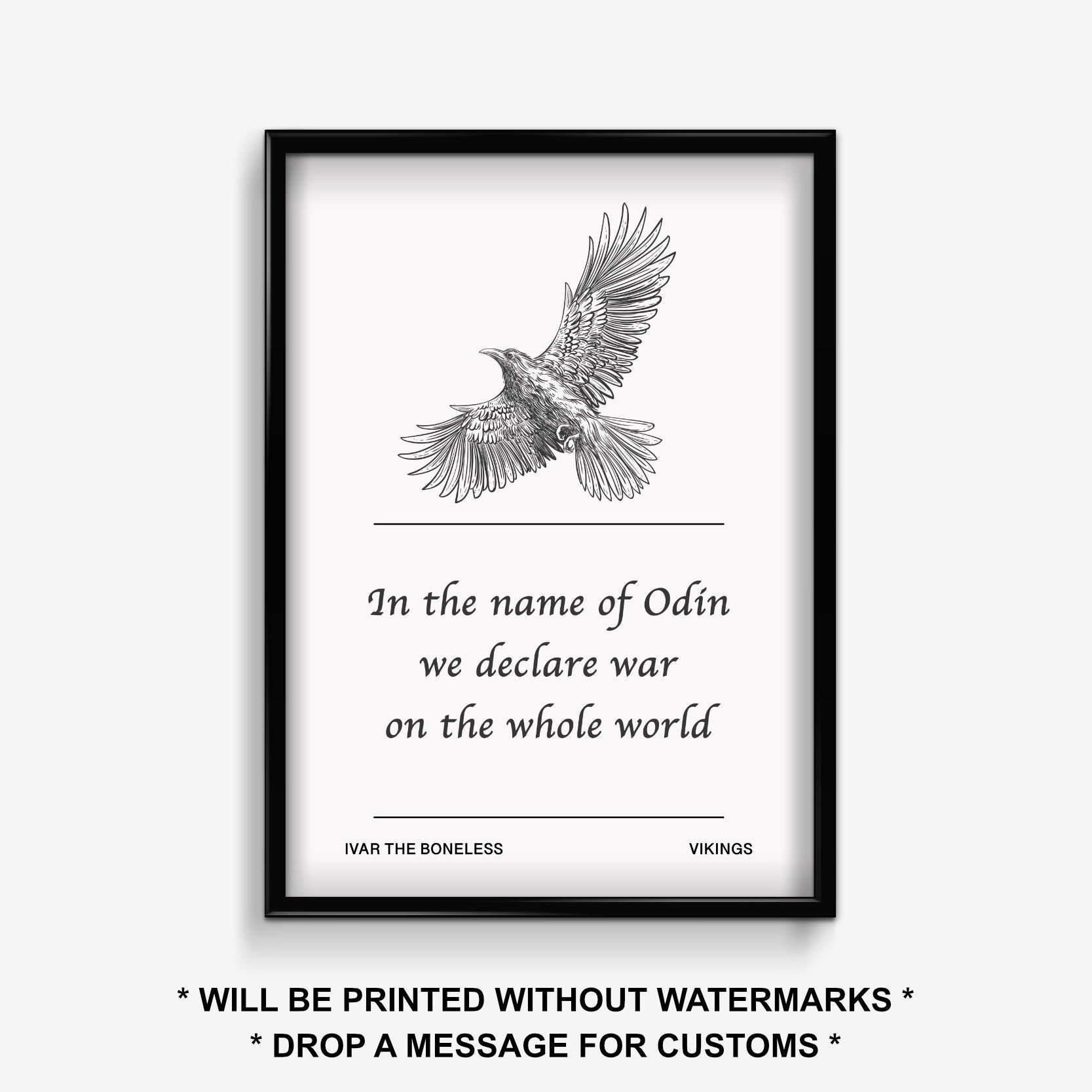 Viking Quotes Ivar the Boneless Poster Print Odin Ravens - Etsy