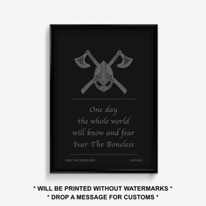 Vikings | Ivar the Boneless Poster Print | Viking Quotes | Pagan ...