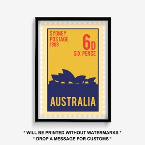 Australia | Sydney | Opera | Vintage Travel Poster | Travel Stamp Print ...
