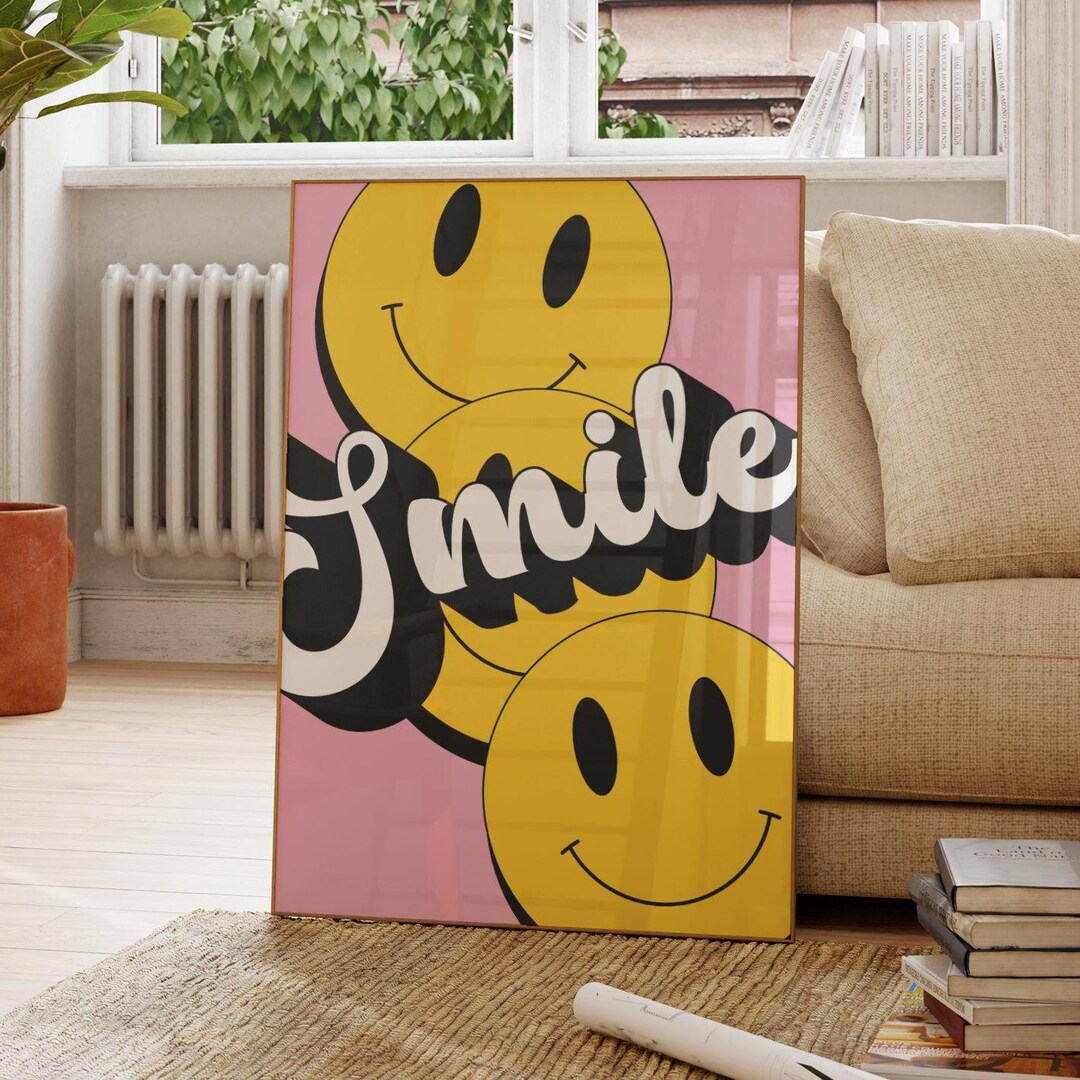 Acid House 90's Rave Inspired Poster | Smiley Face | Positive | 90's ...