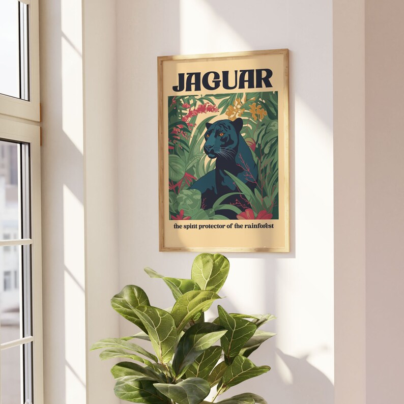 Jaguar Poster Print Rainforest Jungle Animal Lovers Nature Gallery Wall ...