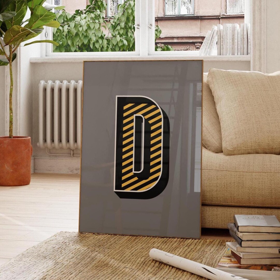 Custom Letter Print | Modern Bold Font | Personalised Alphabet Print ...