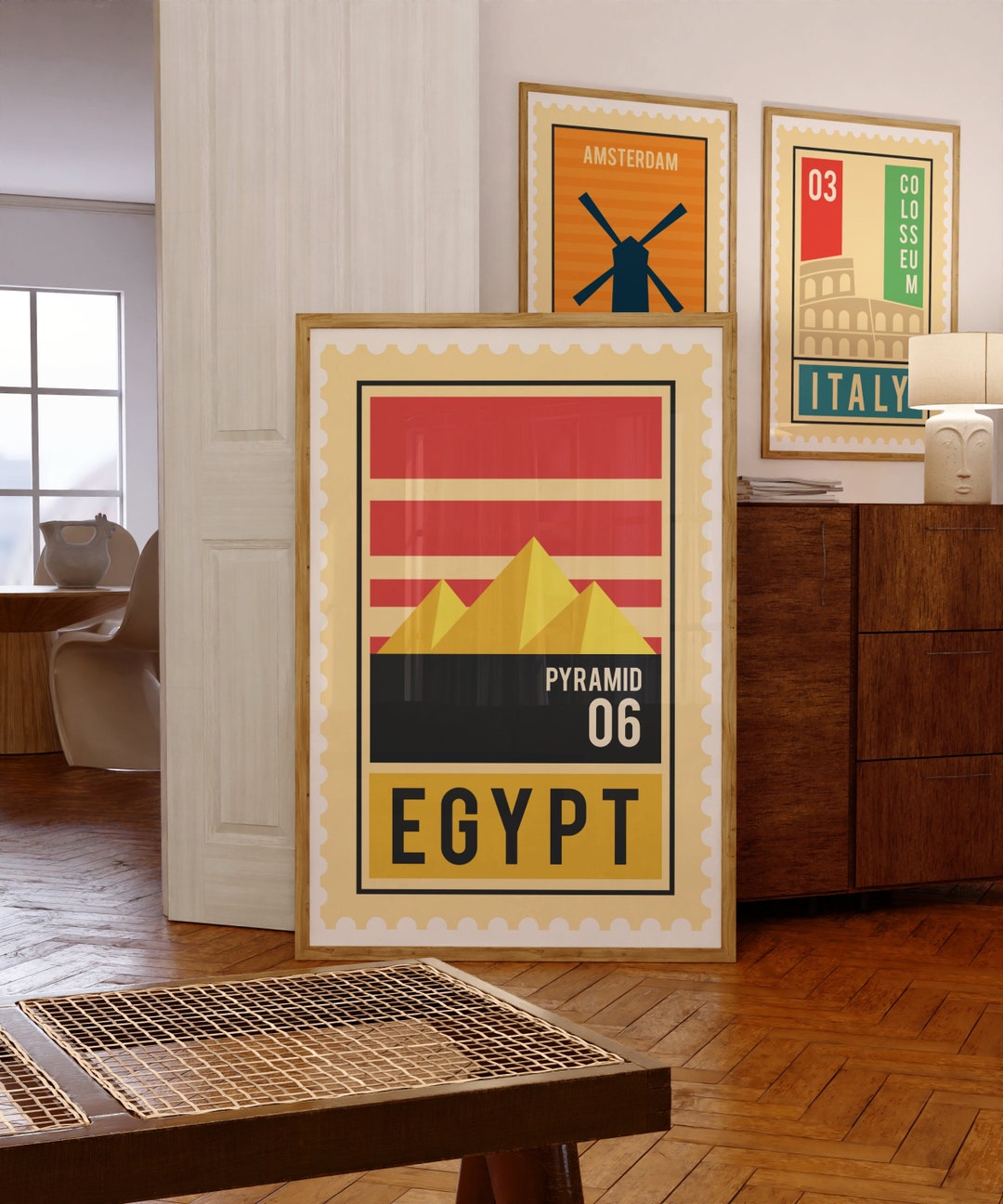 Egypt | Cairo | Pyramids | Vintage Travel Poster | Travel Stamp Print ...