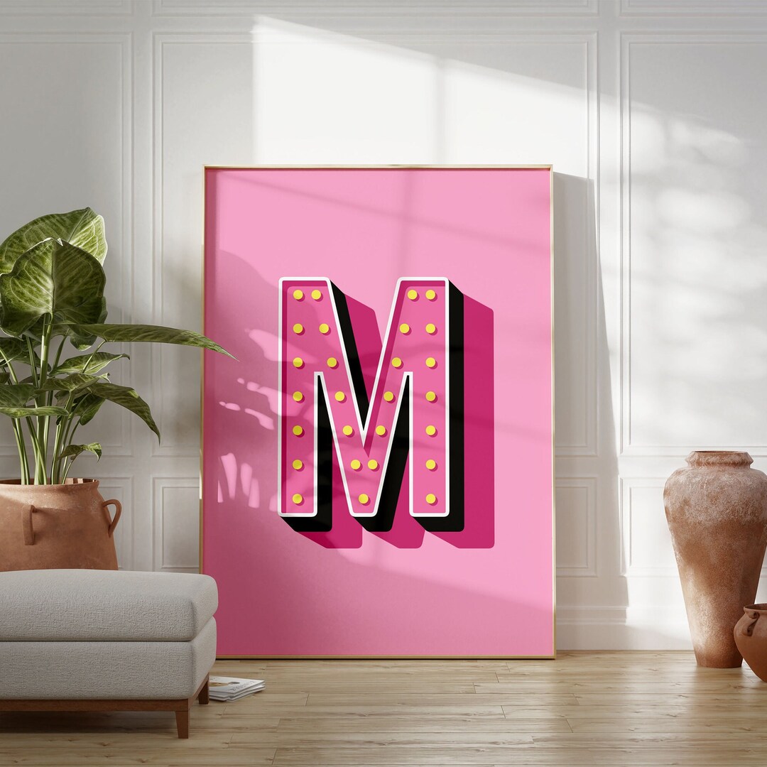 Custom Letter Print | Modern Bold Font | Personalised Alphabet Print ...