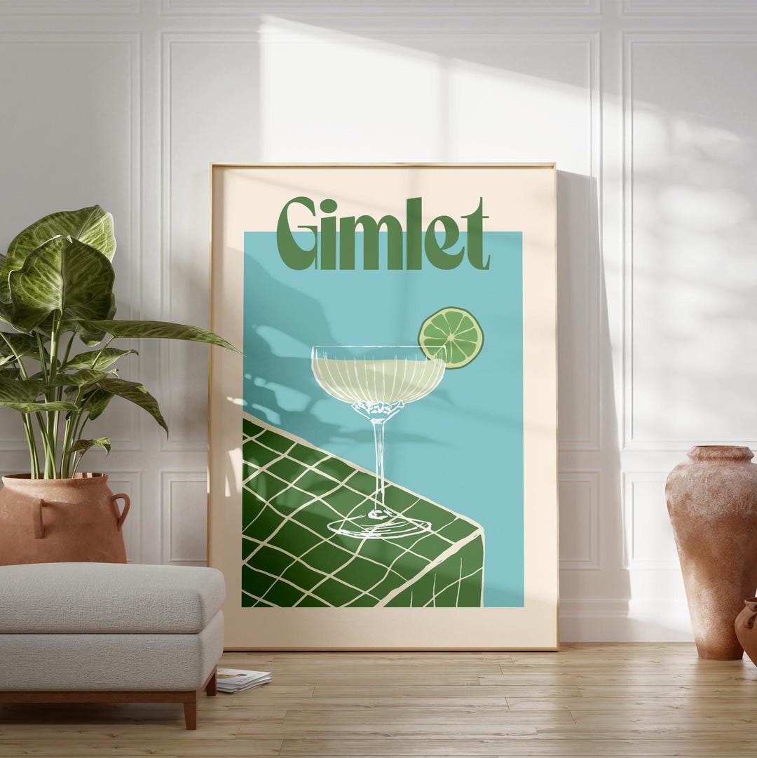 Gimlet Cocktail Print | Lime | Gin | Alcohol | Garden/kitchen Bar | Man ...