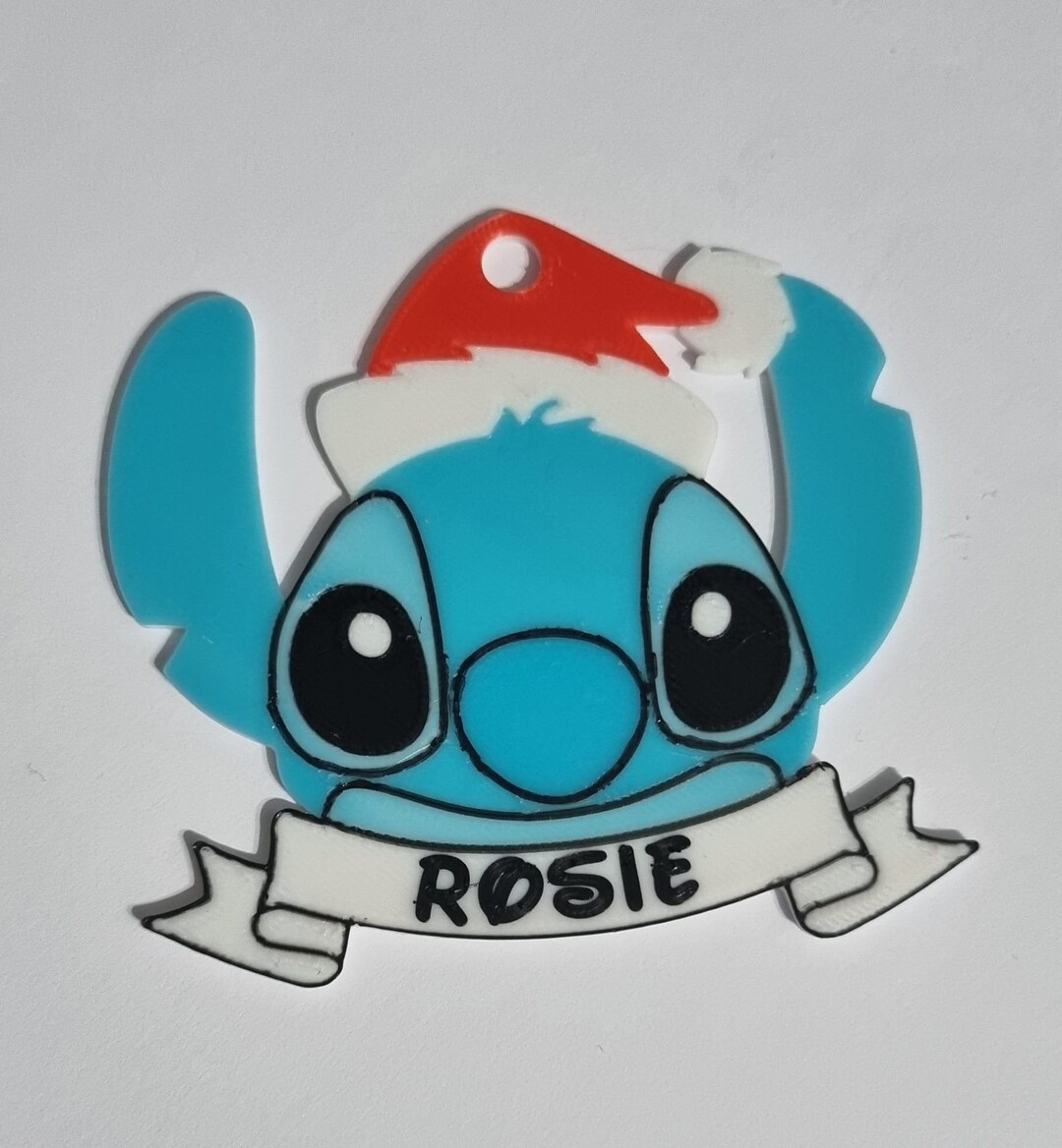 Personalised Named Disney Stitch Hanging Christmas Tree Bauble ...