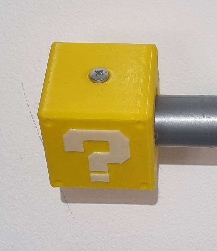Custom Super Mario Curtain Pole / Rod End Question Box pair | Etsy