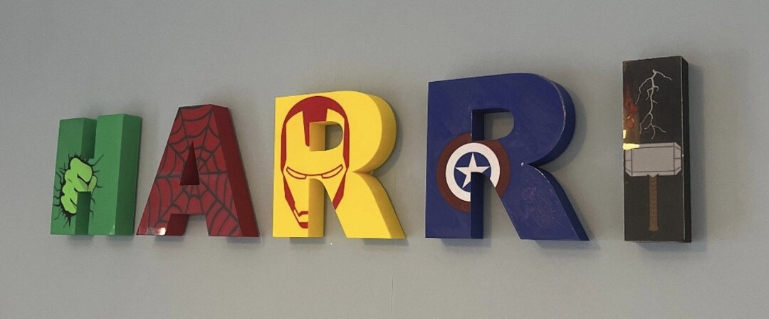 Custom Made Personalised Marvel Superhero Themed Letters for Wall or ...