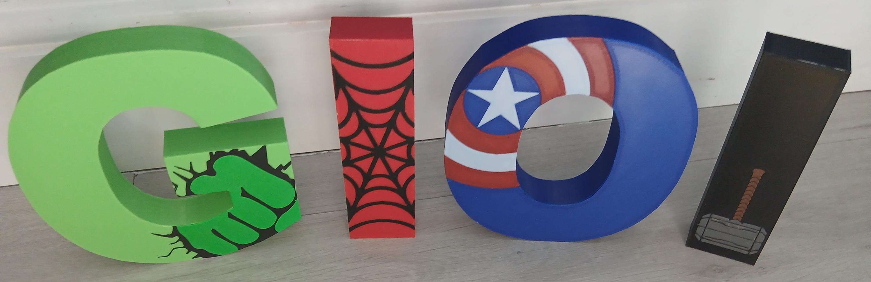 Custom Made Personalised Marvel Superhero Themed Letters for Wall or ...