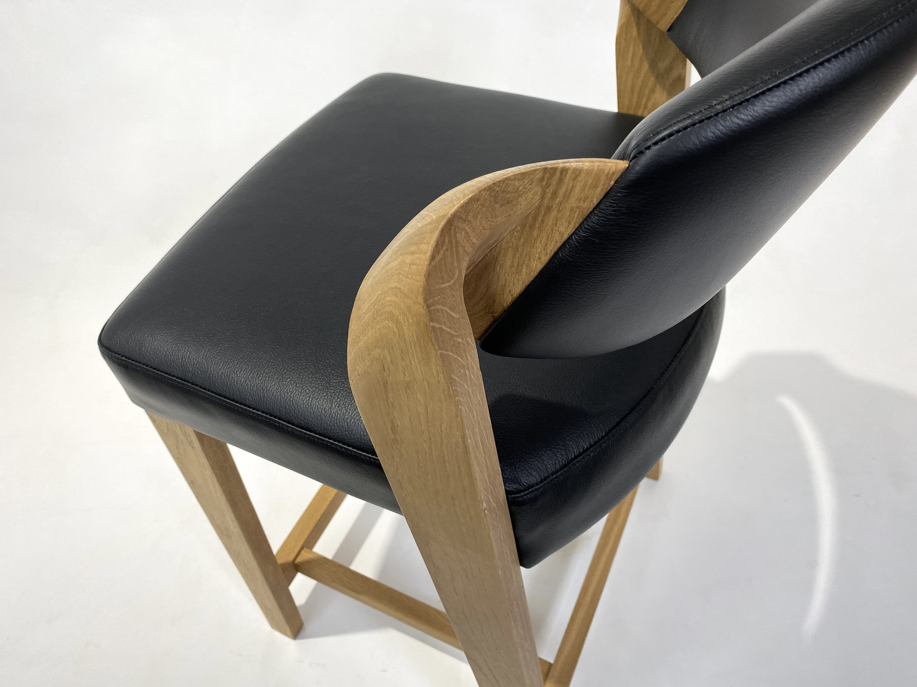 Custom Counter Height Stool Solid Oak Heigh Chair in Leather - Etsy