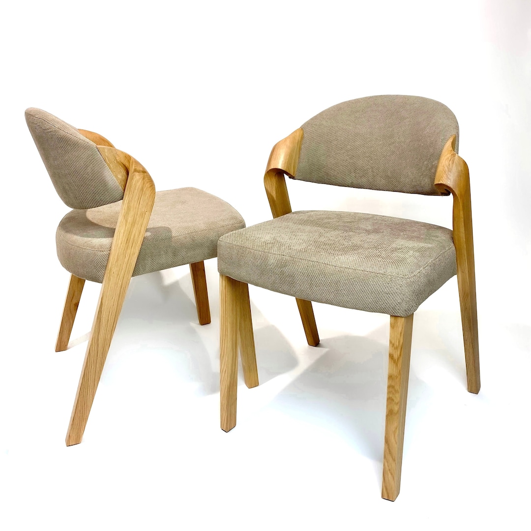 Minimalist Style Chairs in Natural Solid Oak Wood, Modern Wood Chair ...
