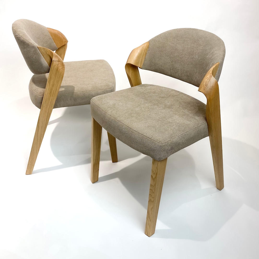 Unique Handmade Dining Chairs Made of Solid Oak and Black - Etsy