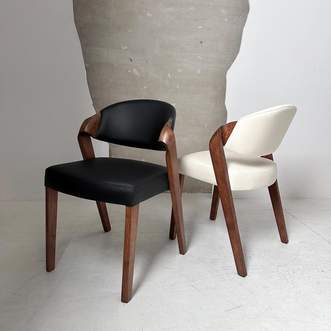 High Quality Dining Chair "andy" Upholstered in Genuine Black/white ...
