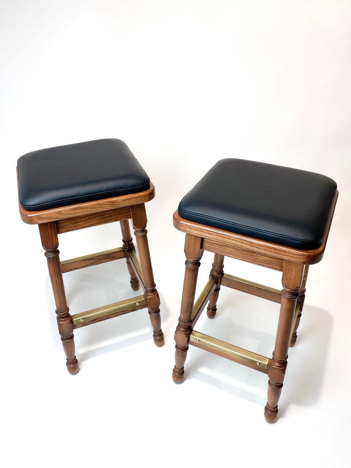 Solid Wood Bar Stools in Oak Counter Height Stool Bar - Etsy