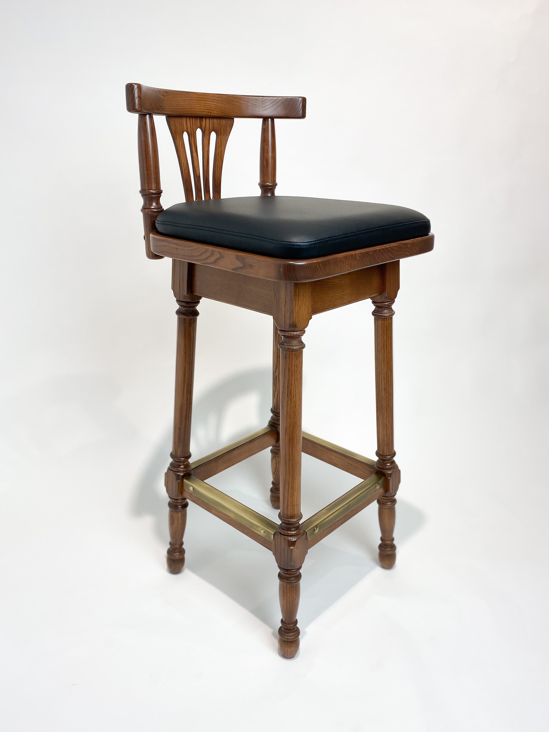 Custom Height Stools in Black Leather Cushion Counter Height - Etsy