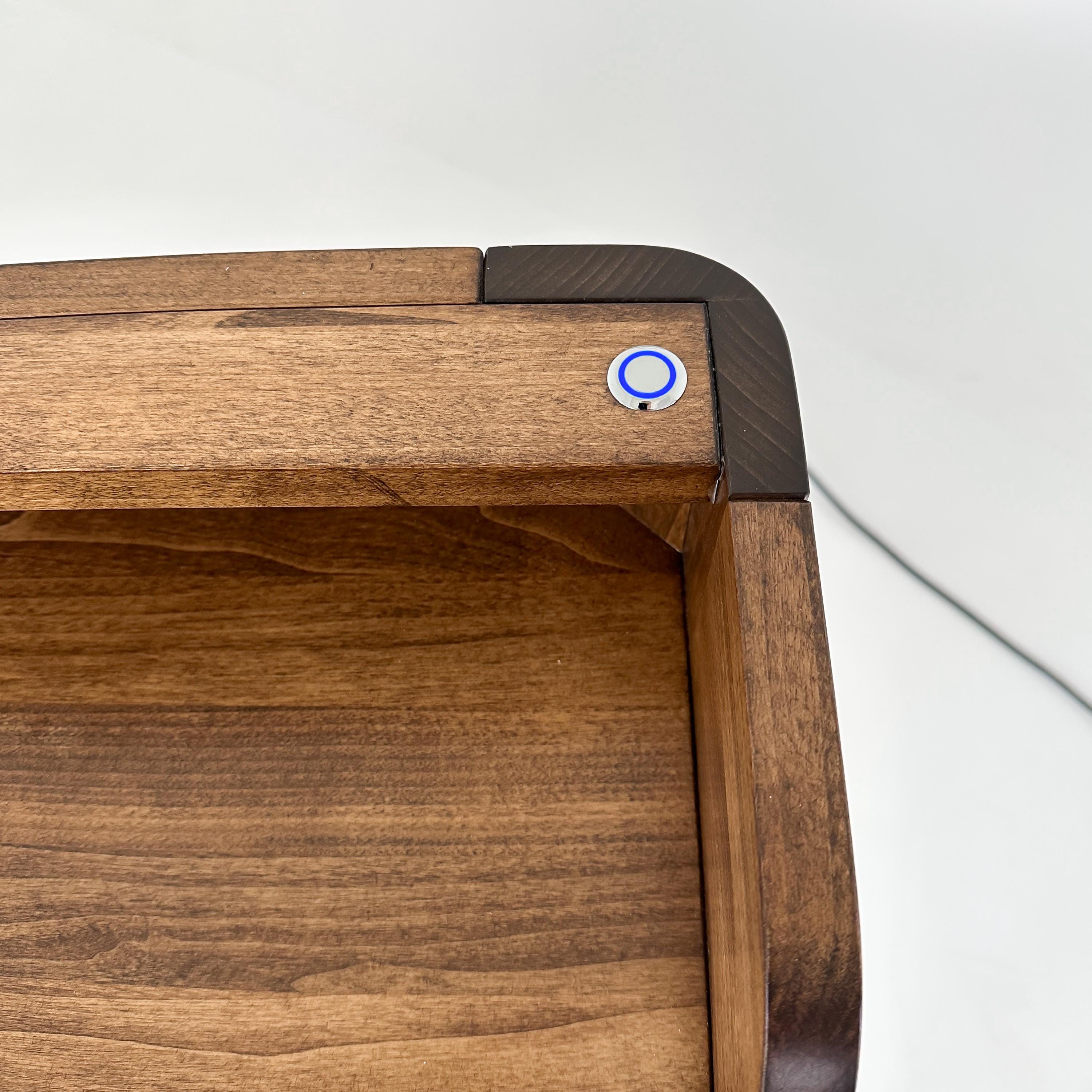 Handmade Walnut Writing Desk With LED Light, Adjustable Brightness ...